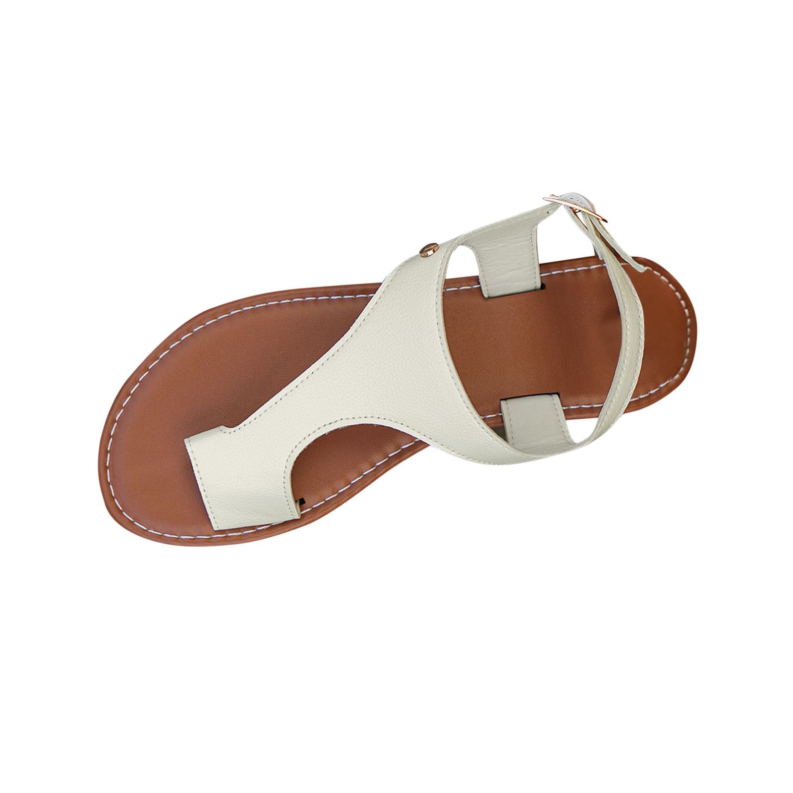 Women's Dressy Flat Sandals Summer Buckle Sandals Comfortable Casual ...