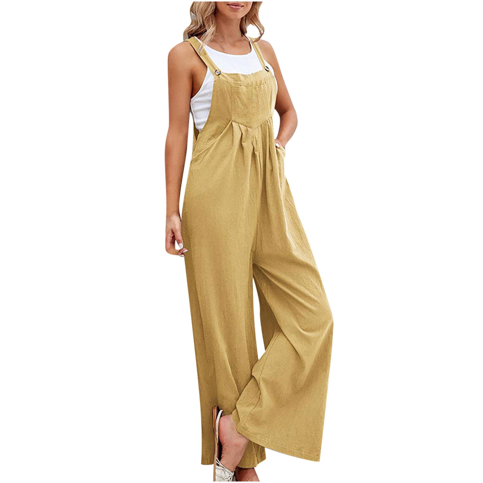 Women's Dungarees Plus Size Adjustable Overalls Casual Summer Palazzo ...