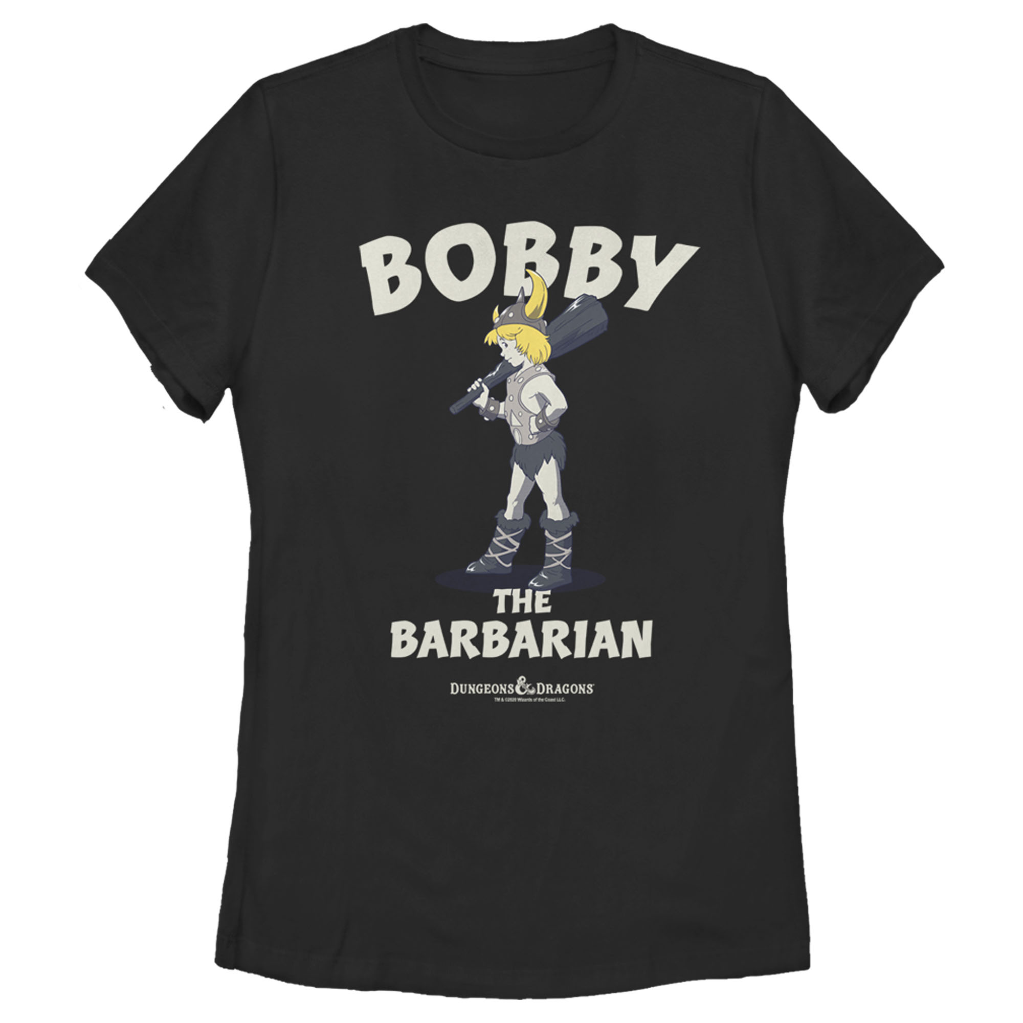 Women's Dungeons & Dragons Bobby the Barbarian Pose Cartoon Graphic Tee ...