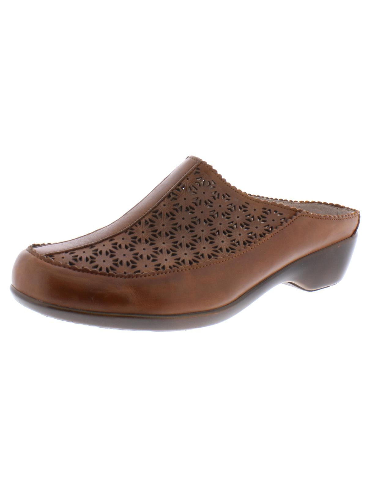Easy Spirit Womens Dusk Leather Slip On Mules - Walmart.com