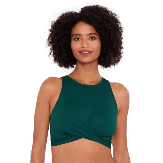 Women's Eco Beach Criss Cross Highneck Hook Back Bikini Top Color ...