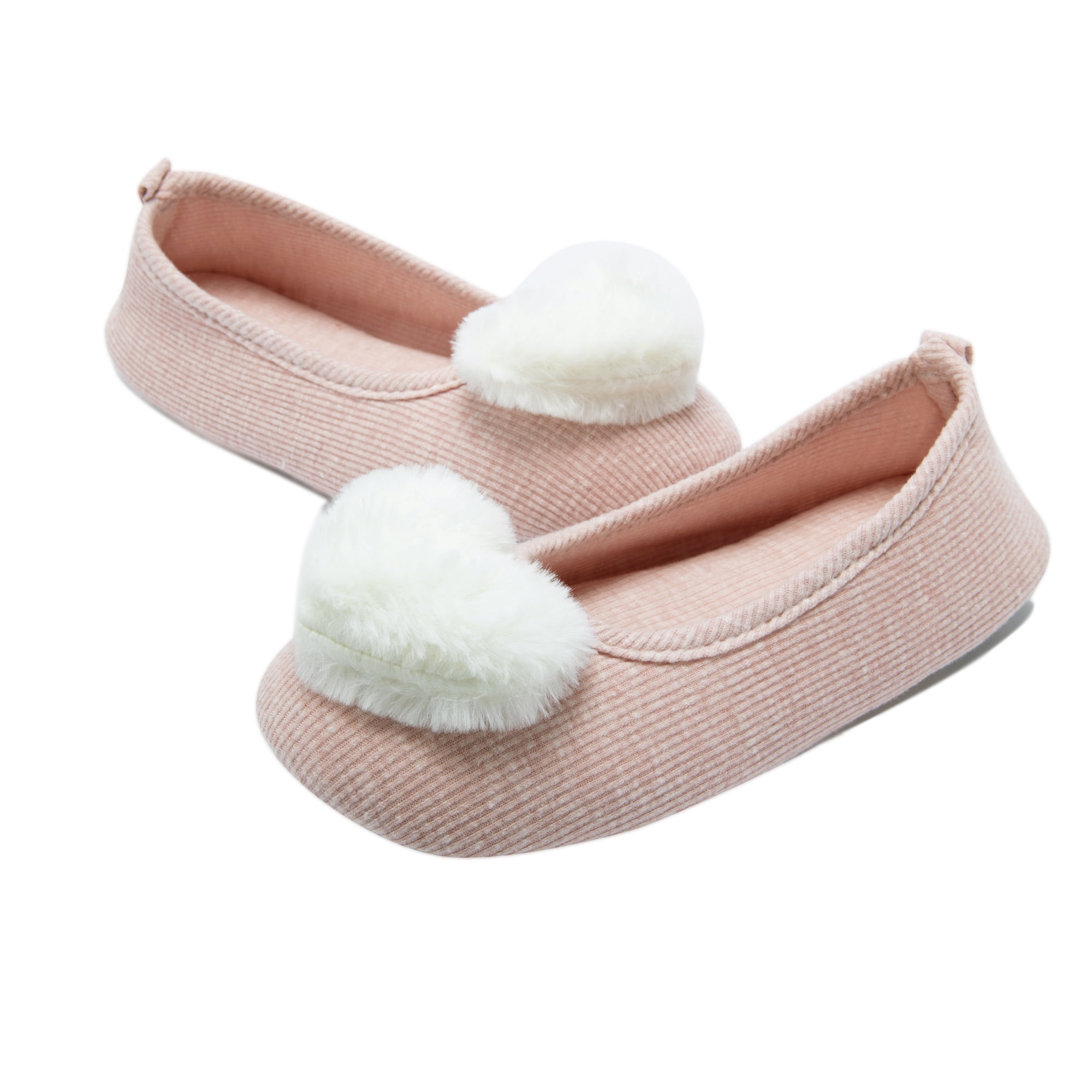 Women's Elastic Back Satin Ballerina Slippers with Indoor Rubber Sole ...