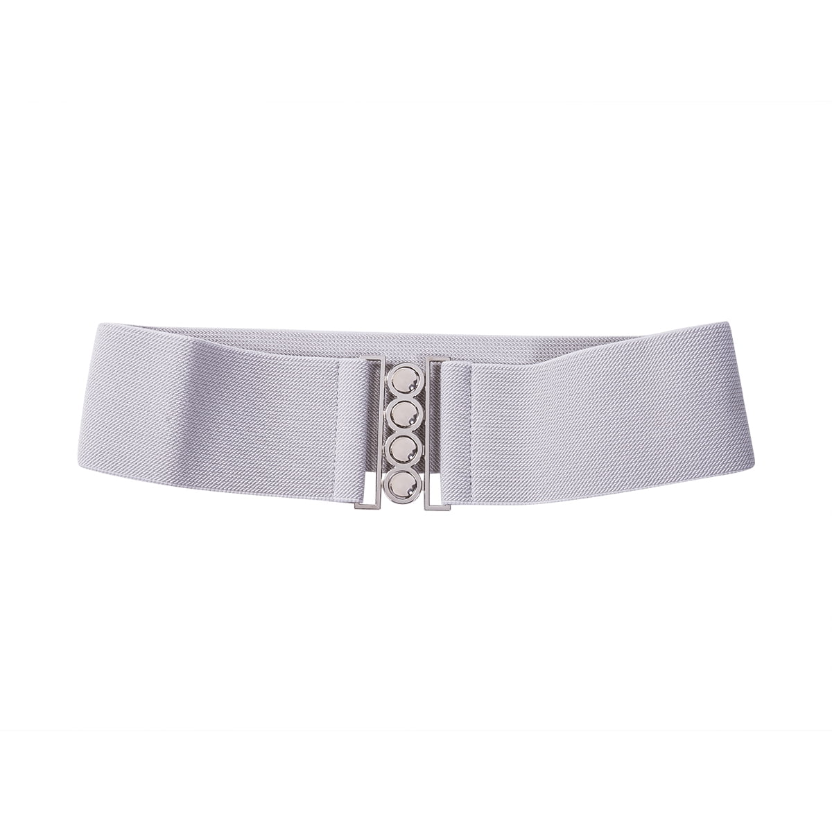 Women's Elastic Stretch Wide Vintage Waist Belt Silver Buckle Elastic ...