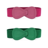 INSPIRE CHIC Women's Elastic Waist Belt Interlock 8-shaped Buckle ...