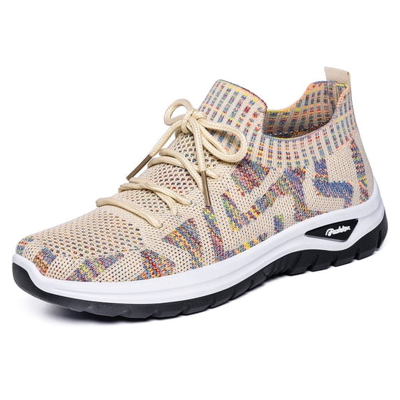 Women's Elastic Woven Walking Shoes Mary Jane Flats Slip on Sneakers ...