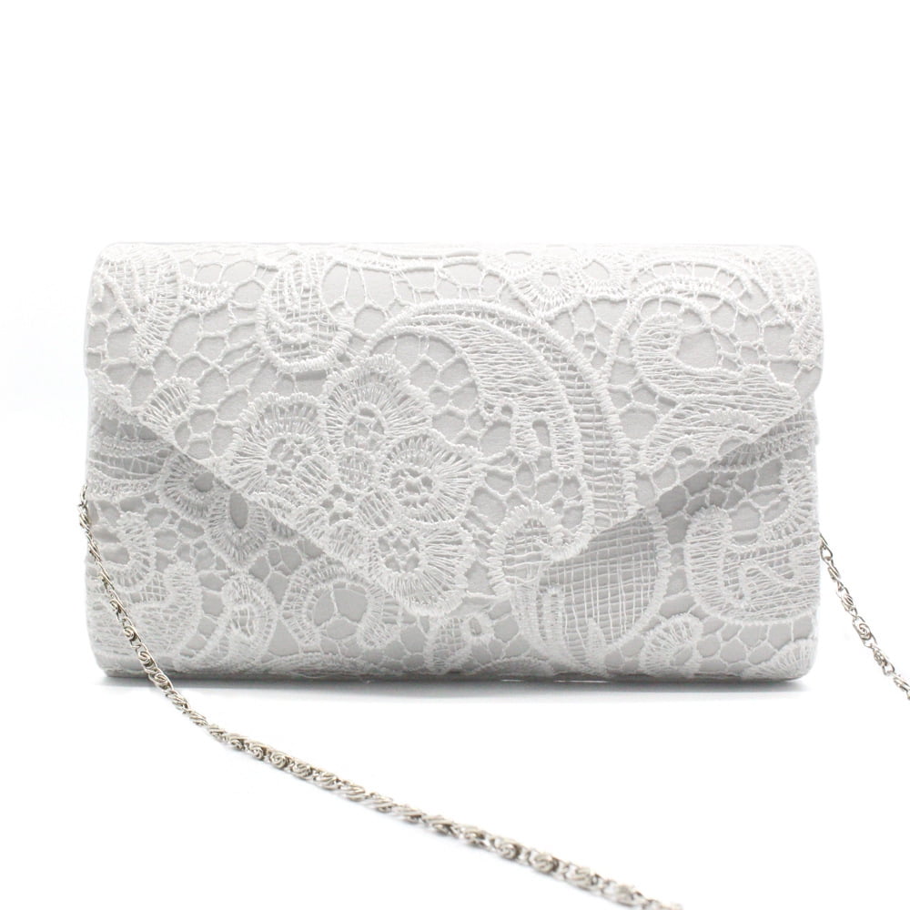 Women's Elegant Floral Lace Evening Clutch Envelope Prom Handbag ...