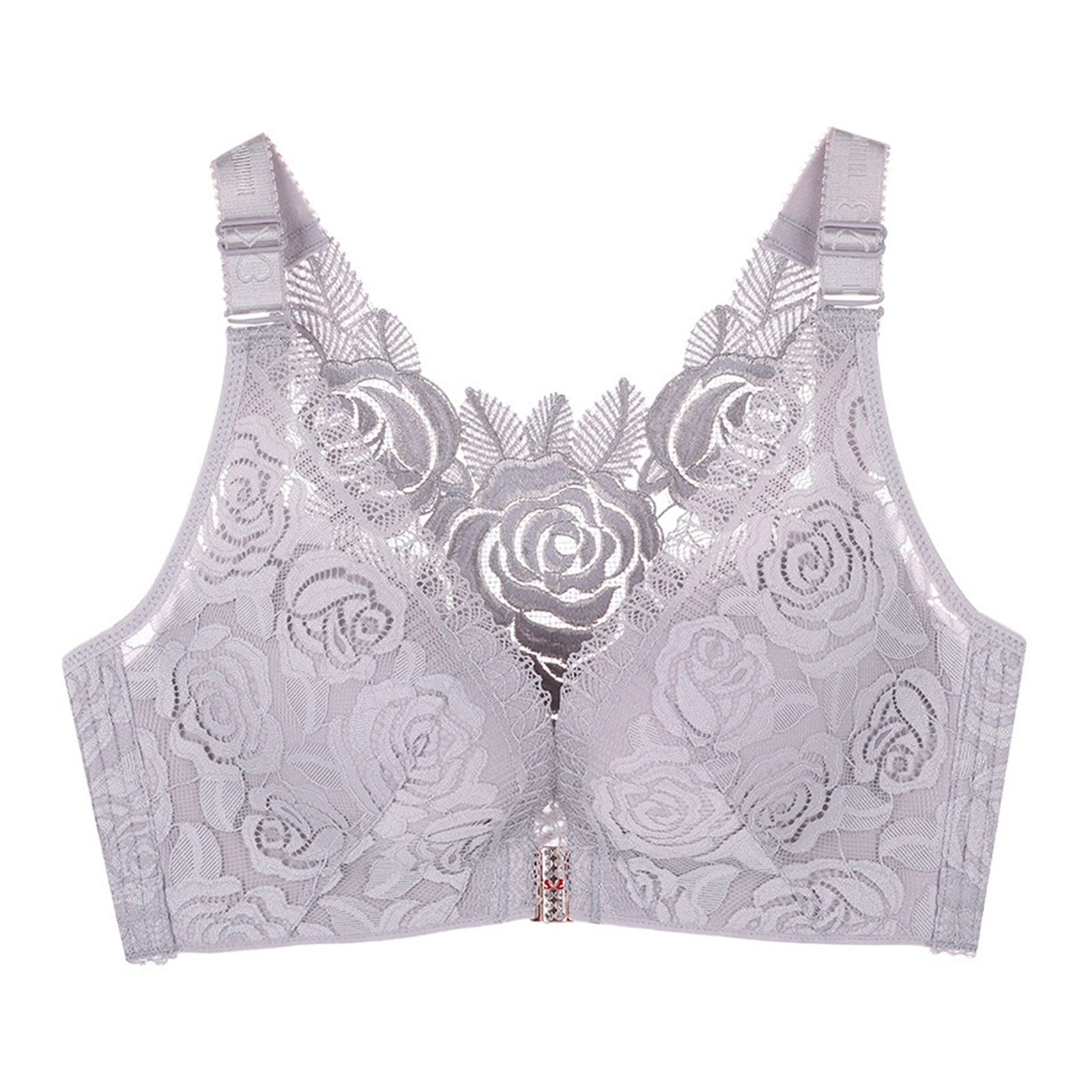 Women's Elegant Lace Design Bra Front Closure for Push Up Comfort ...