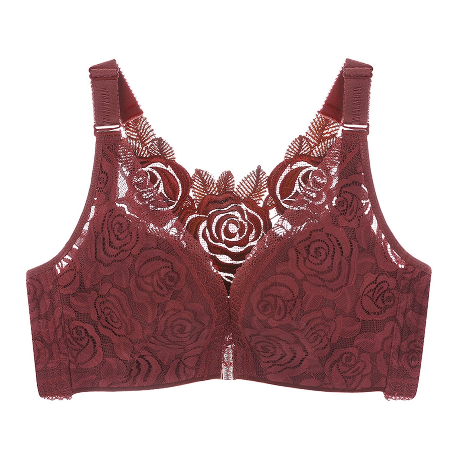 Women's Elegant Lace Design Bra Front Closure for Push Up Comfort ...