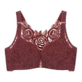 Women's Elegant Lace Design Bra Front Closure for Push Up Comfort ...