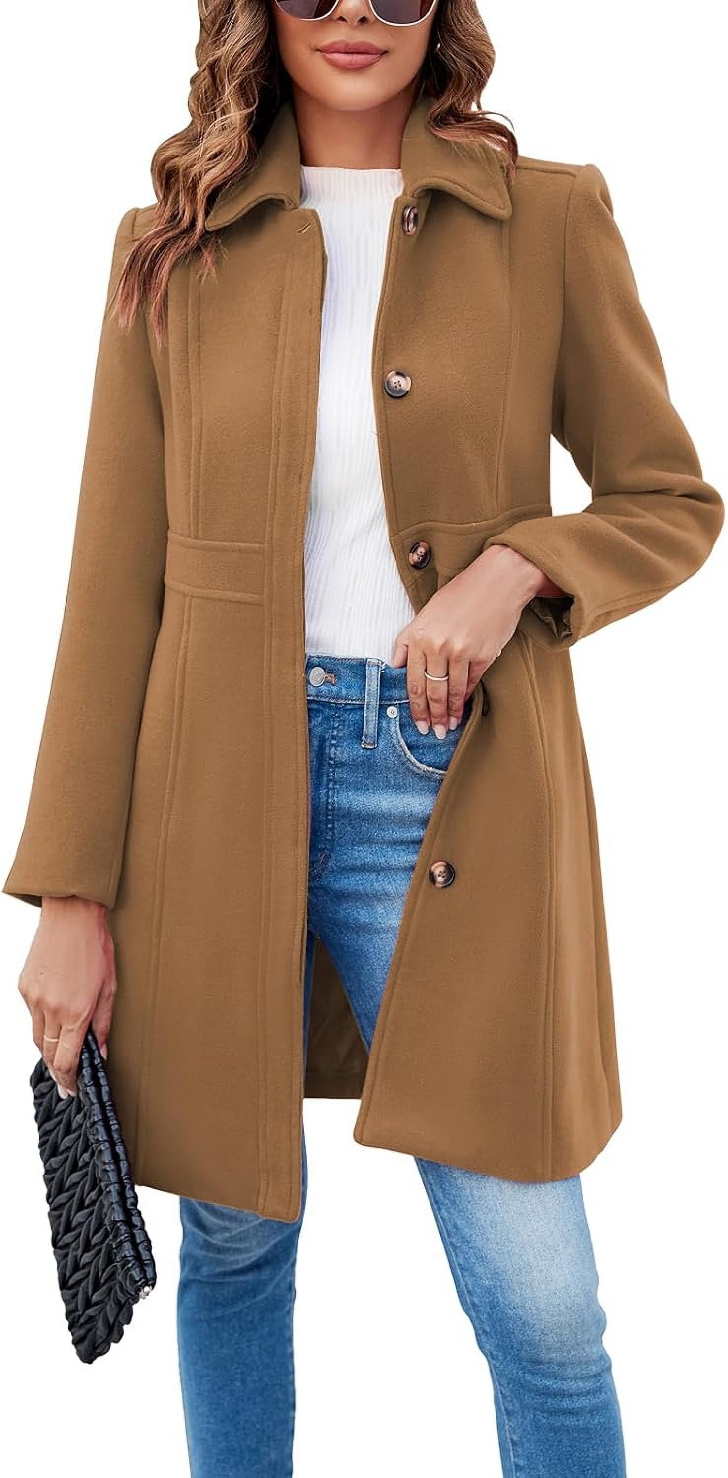 Women's Elegant Single Breasted Coat Long Sleeve Mid Winter Overcoat ...