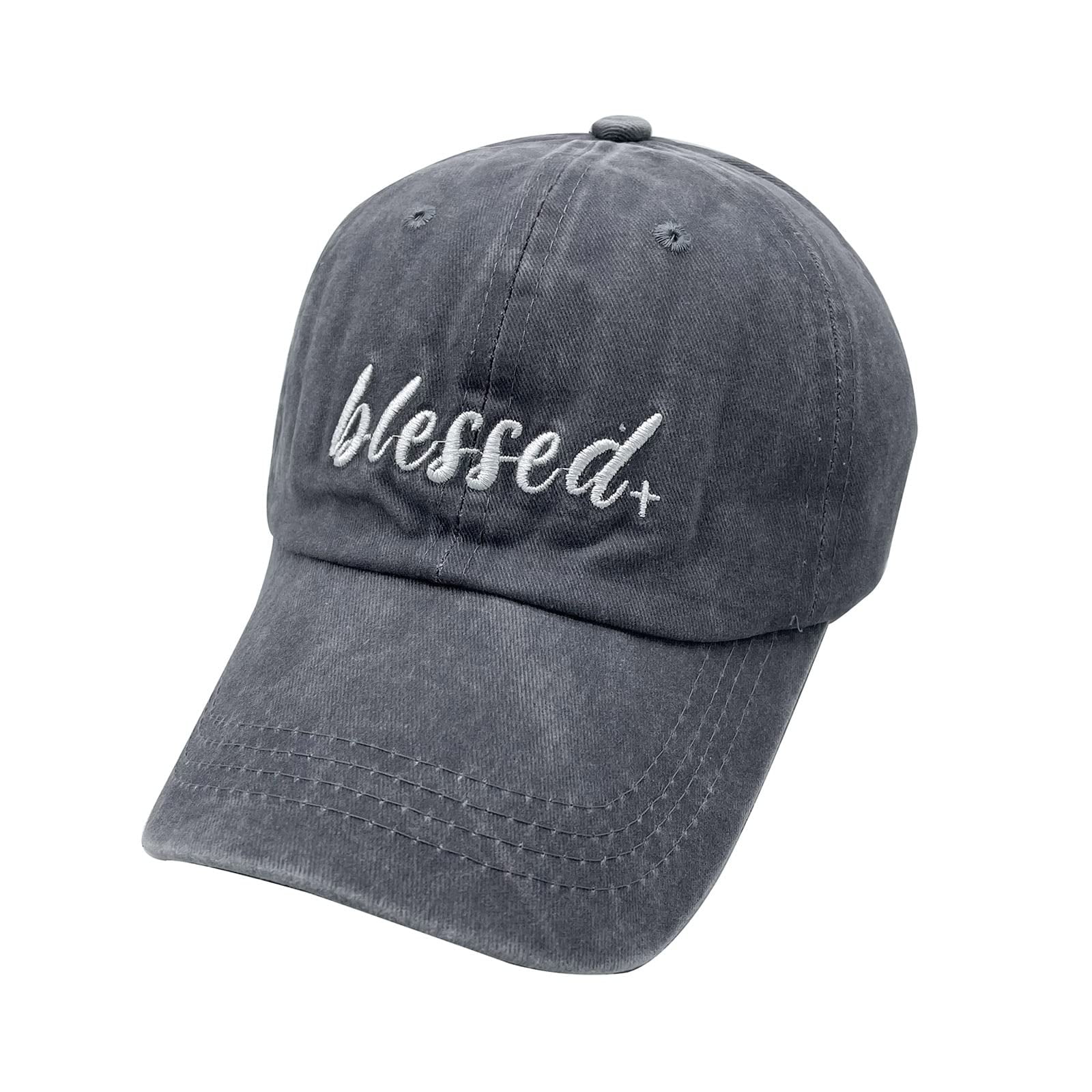 Women's Embroidered Blessed Hat, Distressed Gym Dad Hats Thankful Faith Baseball Cap - Walmart.com