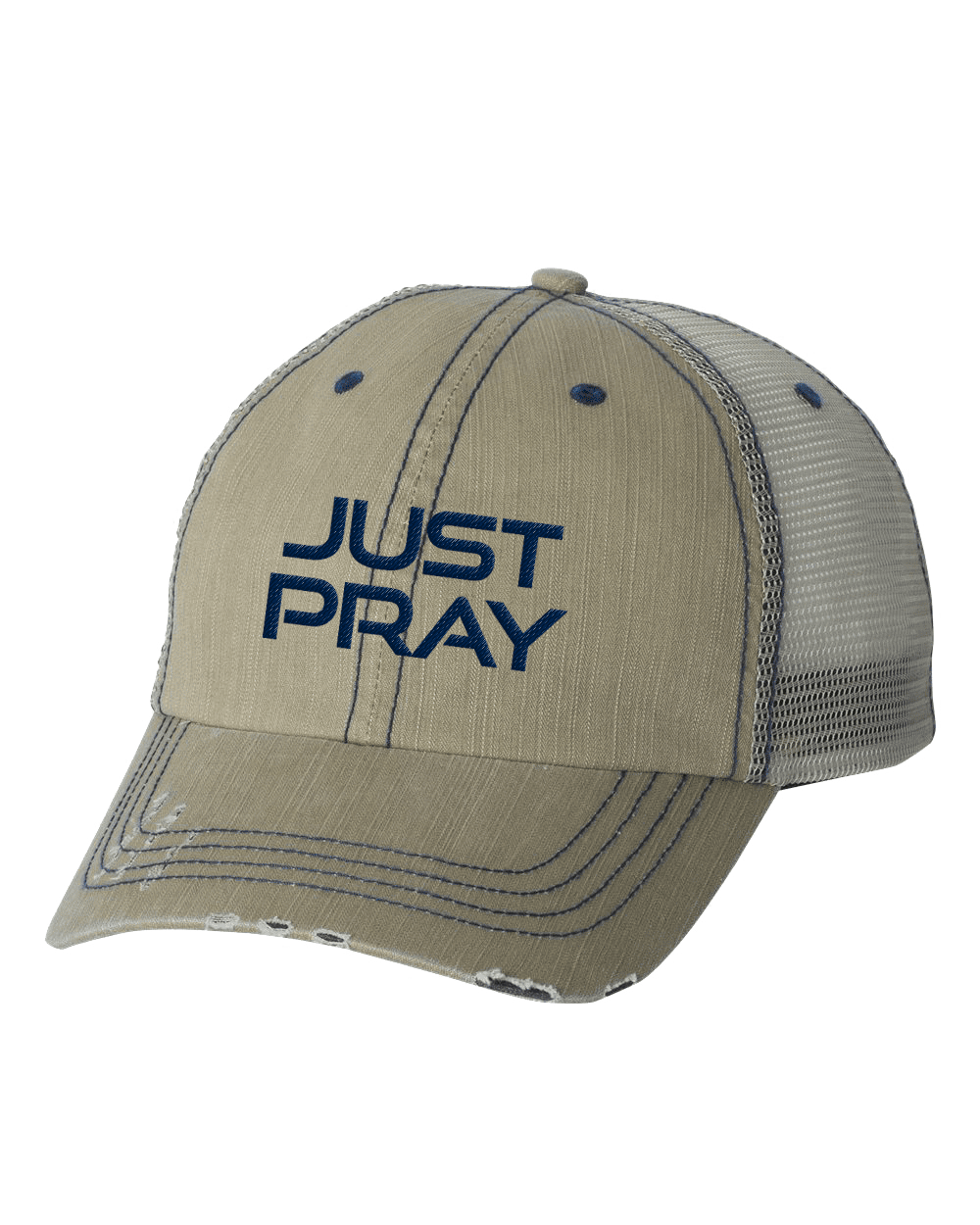 Women's Embroidered Just Pray Distressed Baseball Cap, Tan - Walmart.com