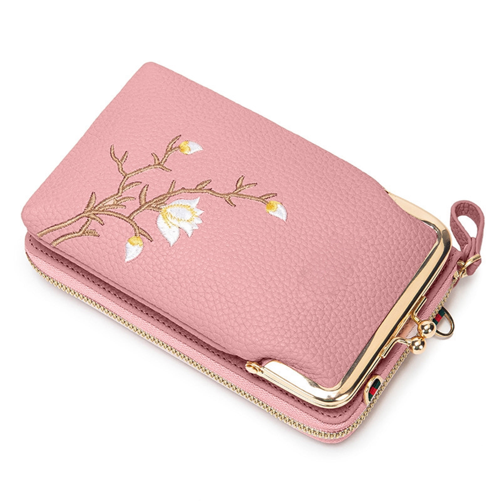 Women's Embroidered Leather Small Crossbody Purse with Adjustable Strap ...