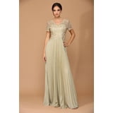 Women's Eva USA 5241 Mother Of Groom Metallic Dress Champagne Goldish ...