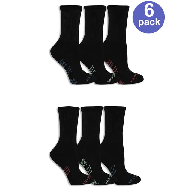 Women's Everyday Active Crew Socks 6 Pack - Walmart.com
