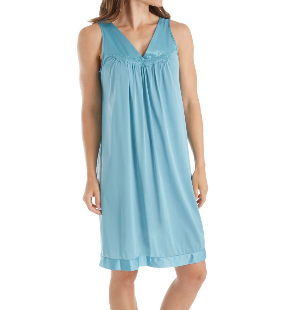Women's Exquisite Form 30107 Coloratura Sleeveless Short Nightgown ...