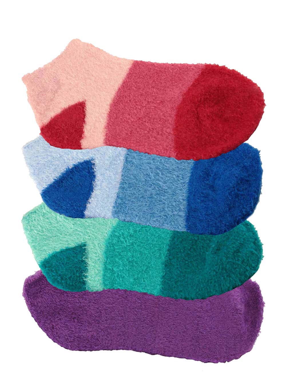 Women's Extra Large Super Aloe Infused Fuzzy Nylon Socks (4 Pairs ...