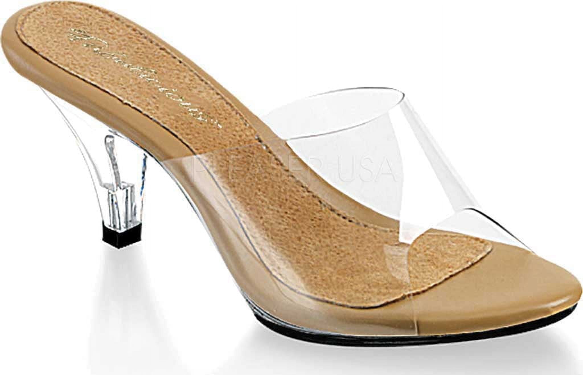 Fabulicious Women's Belle 301 Clear Slide Stiletto Heel Sandal with 1/8 ...