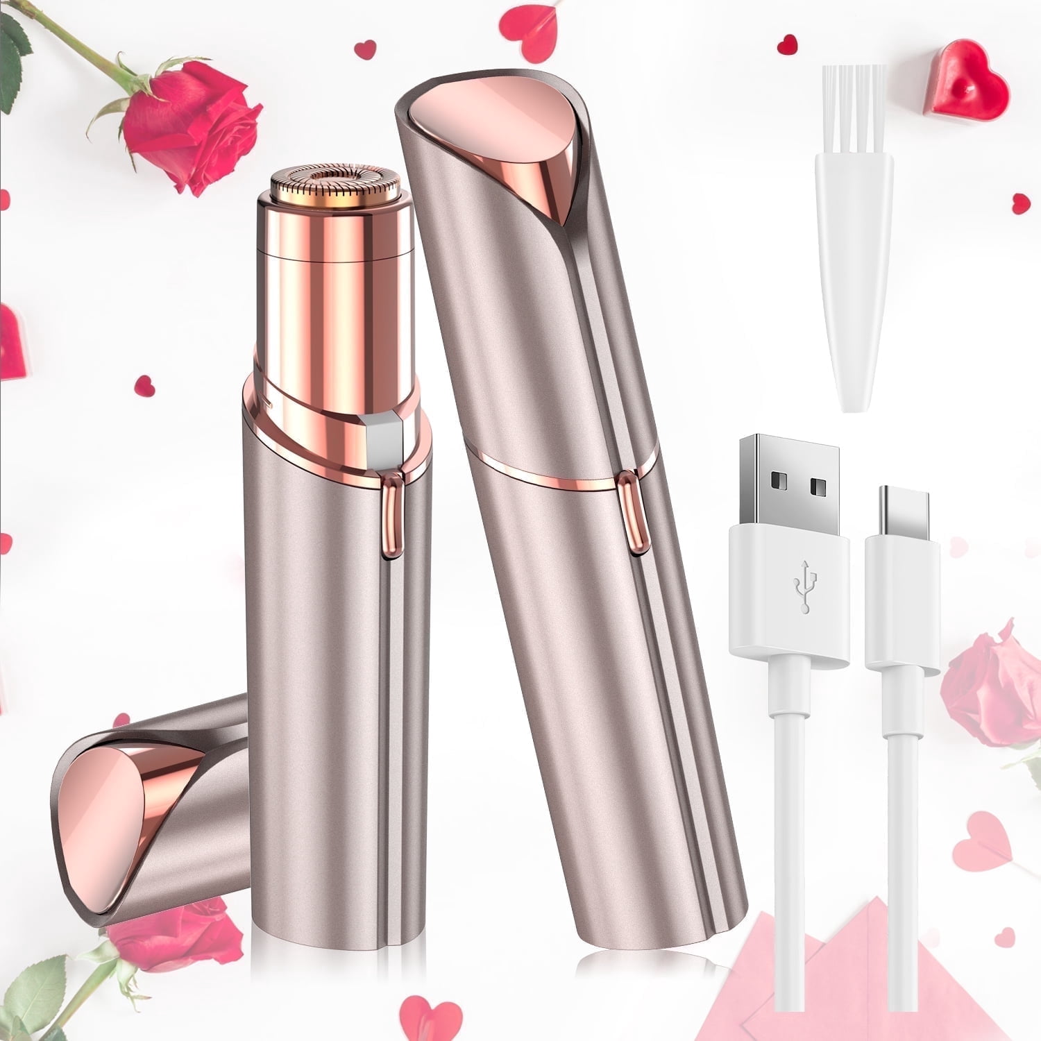 Rechargeable Epilator for Women - LED Light Facial Hair Remover ...