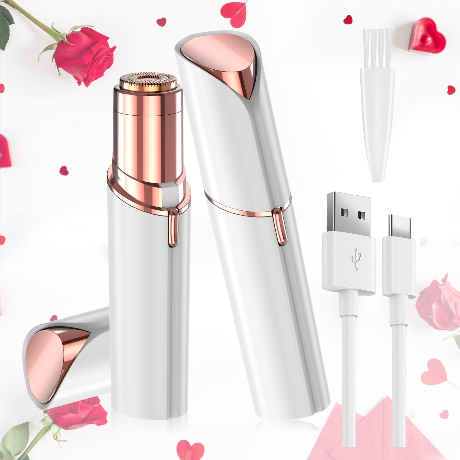 Women's Facial Hair Removal Depilator, Rechargeable Electric Shaver ...