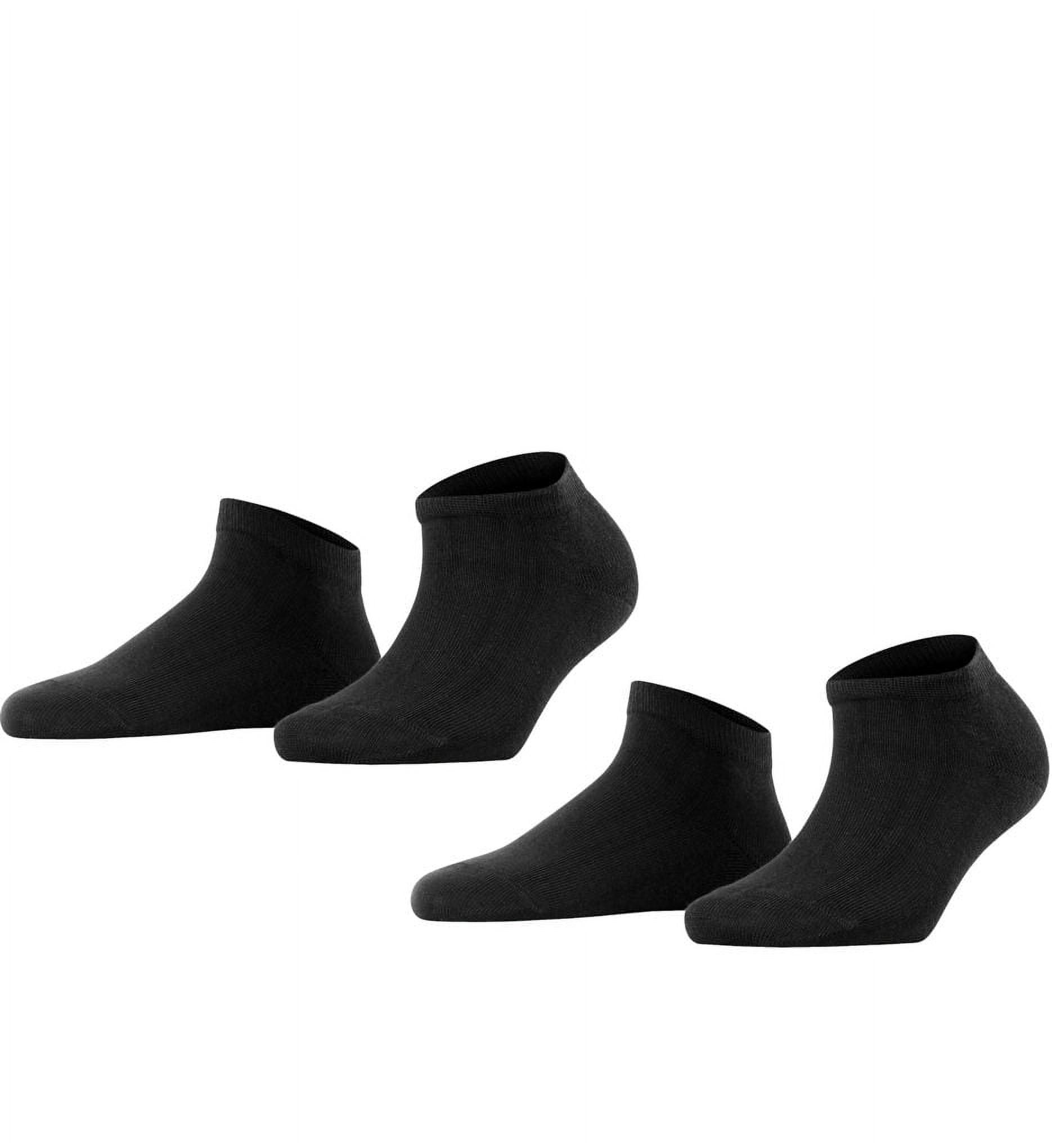 Falke Womens' Socks, 2-Pack - Happy, Sneaker Socks, Solid Color Black ...