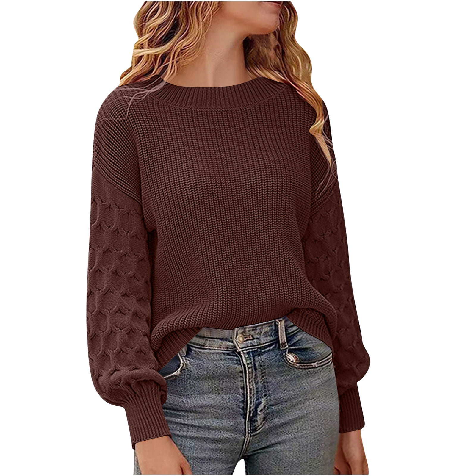 Women's Fall 2025 Pullover Sweater Casual Long Sleeve Drop Shoulder ...