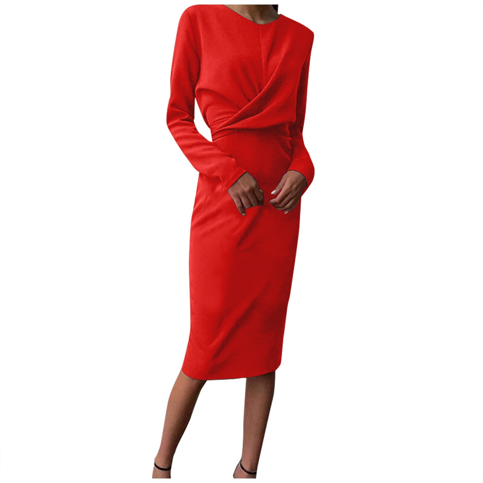 Women's Fall Clothing Waist Slim Fit Pack Hip Long Skirt Winter Tight ...