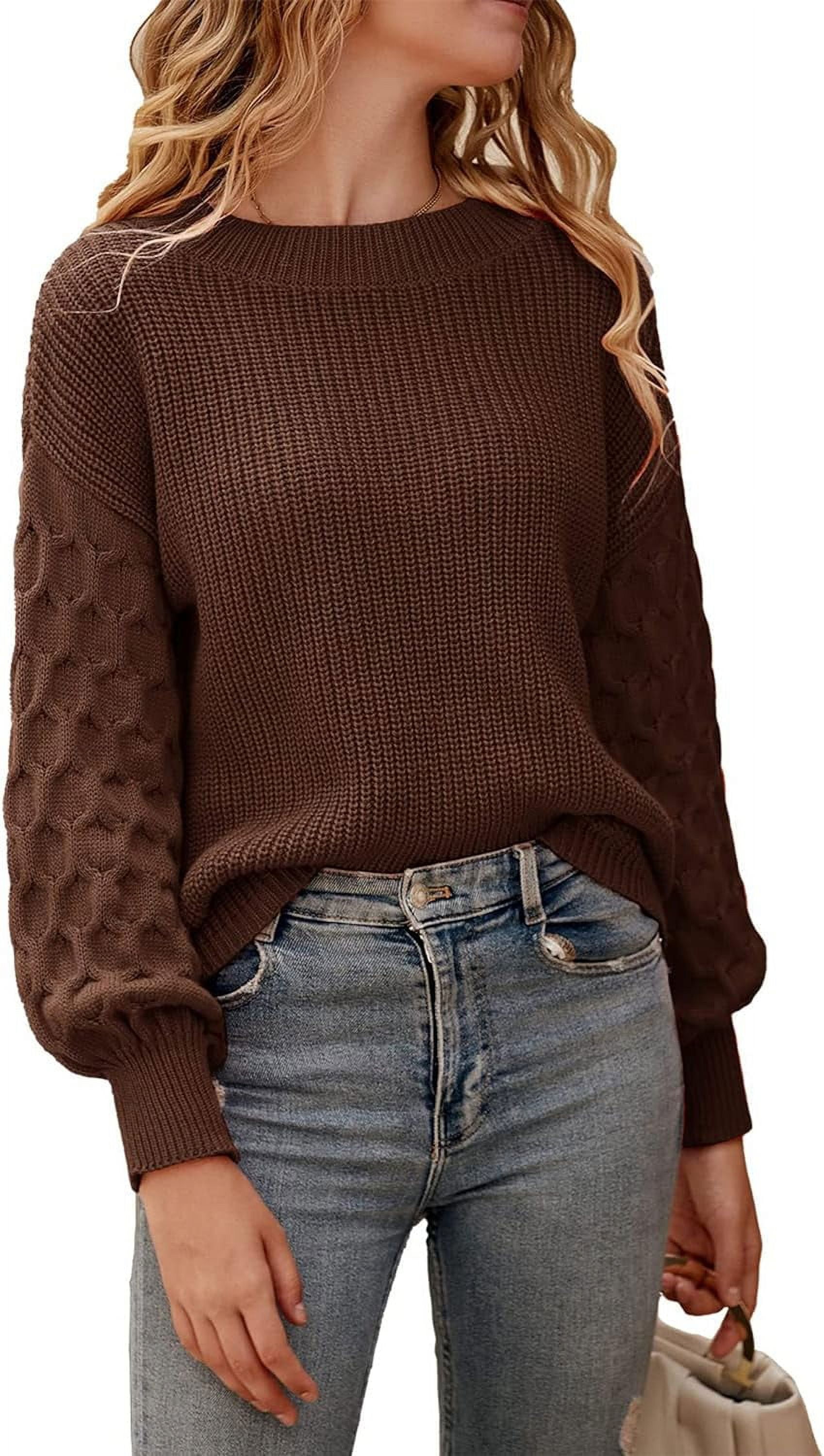 Women's Fall Sweaters Crewneck Pullover Long Sleeve Knitted Cozy Dressy Casual Ladies Tops 2023 ...