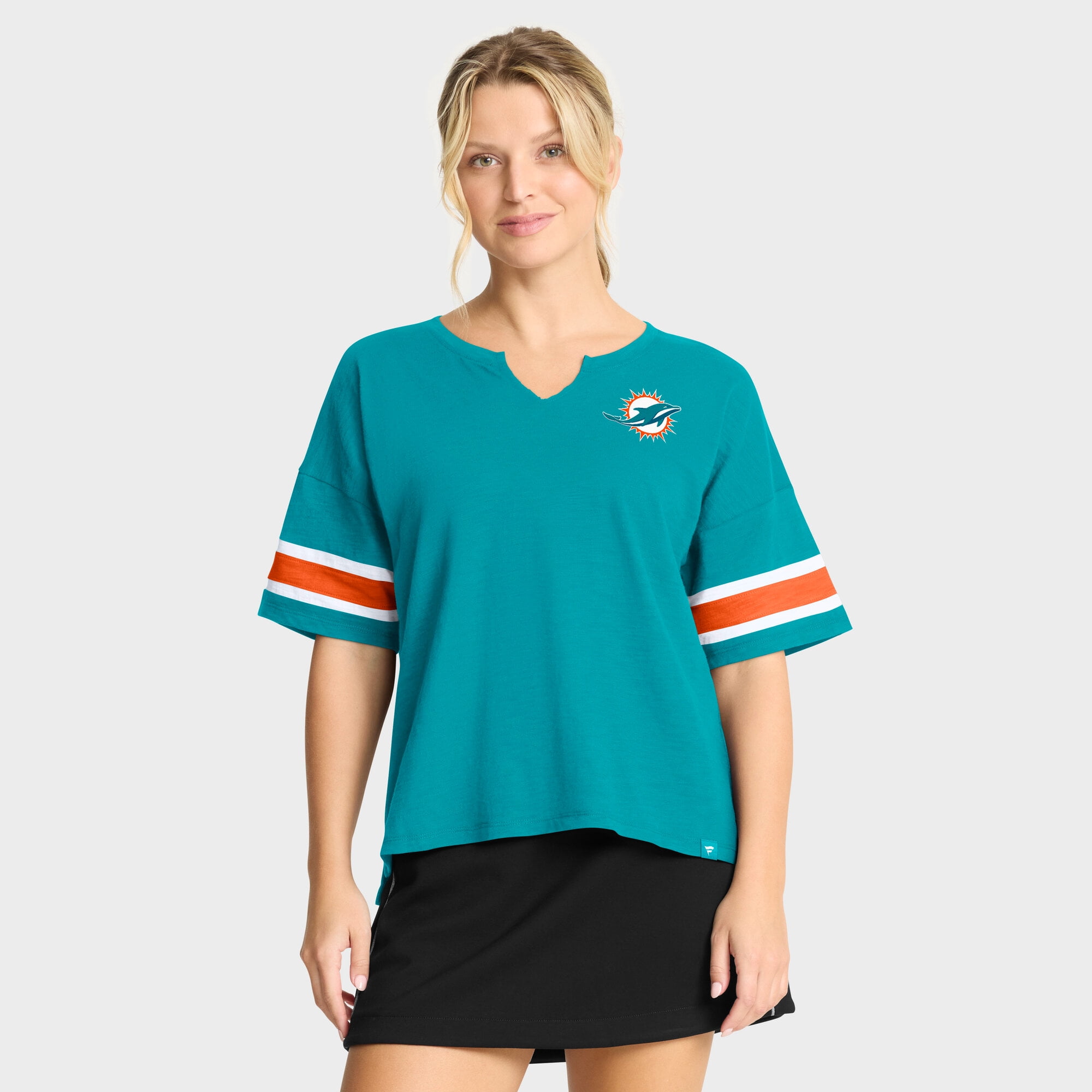 Women's Fanatics Aqua Miami Dolphins Redzone Curl Route T-Shirt ...