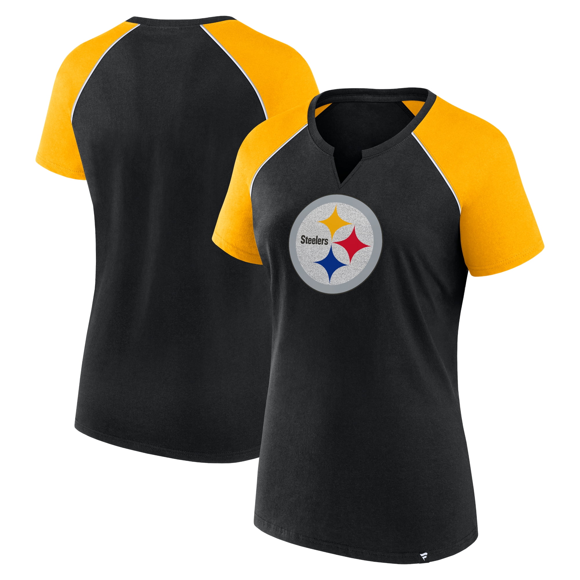 Women's Fanatics Black/Gold Pittsburgh Steelers Glittered Primary ...