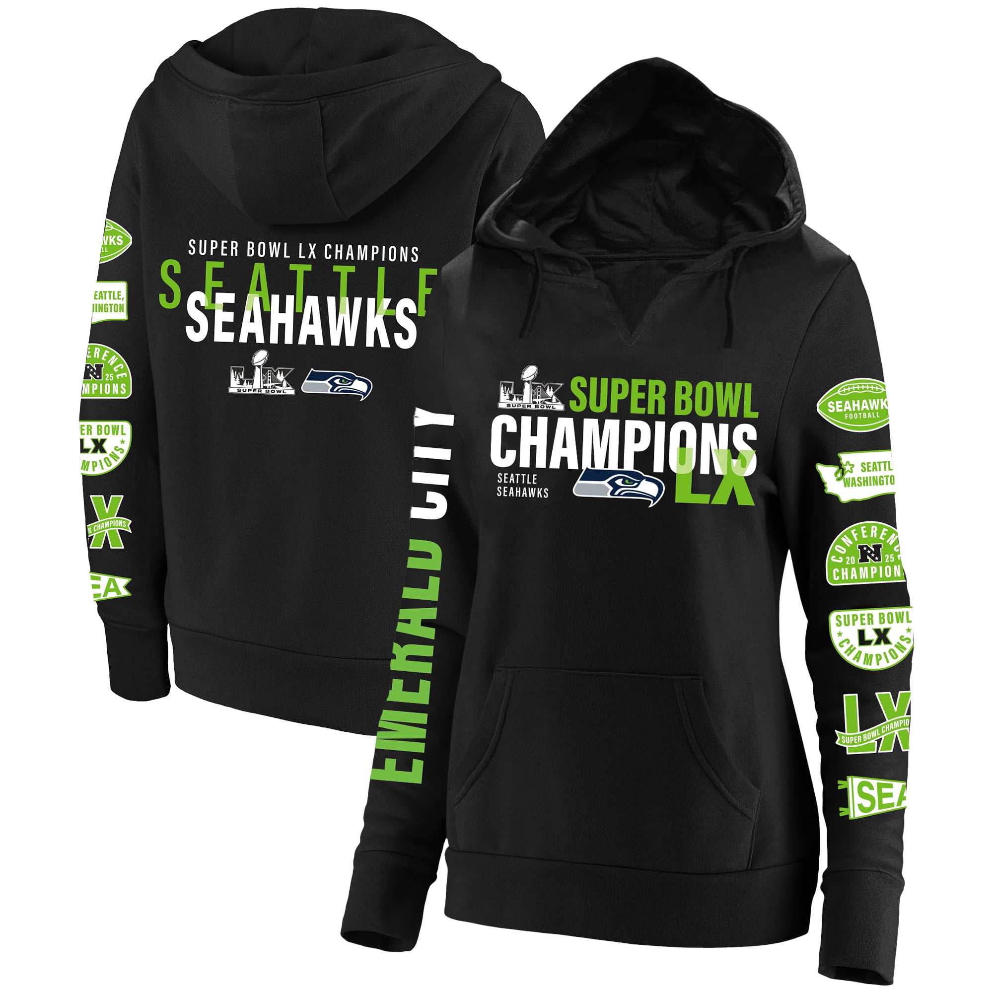 Women's Fanatics Black Seattle Seahawks Super Bowl LX Champions Plus ...