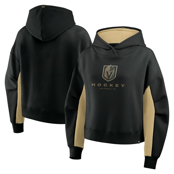 Women's Fanatics Black Vegas Golden Knights Back Check Boxy Hoodie ...