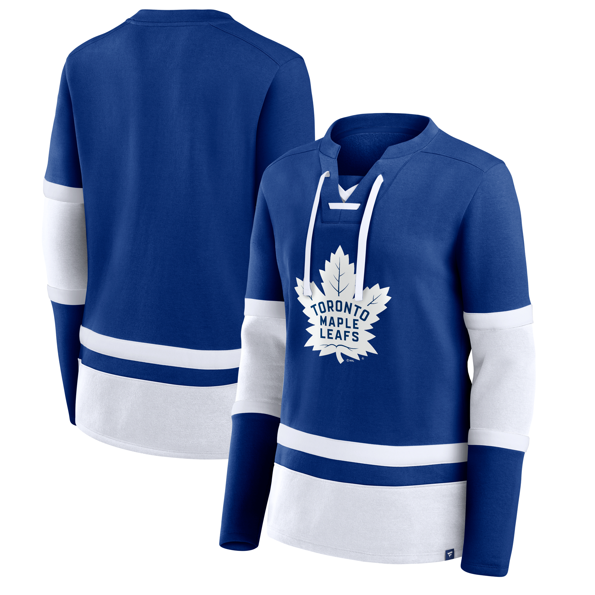 Women's Fanatics Blue Toronto Maple Leafs Prime Time Lace-Up Long ...