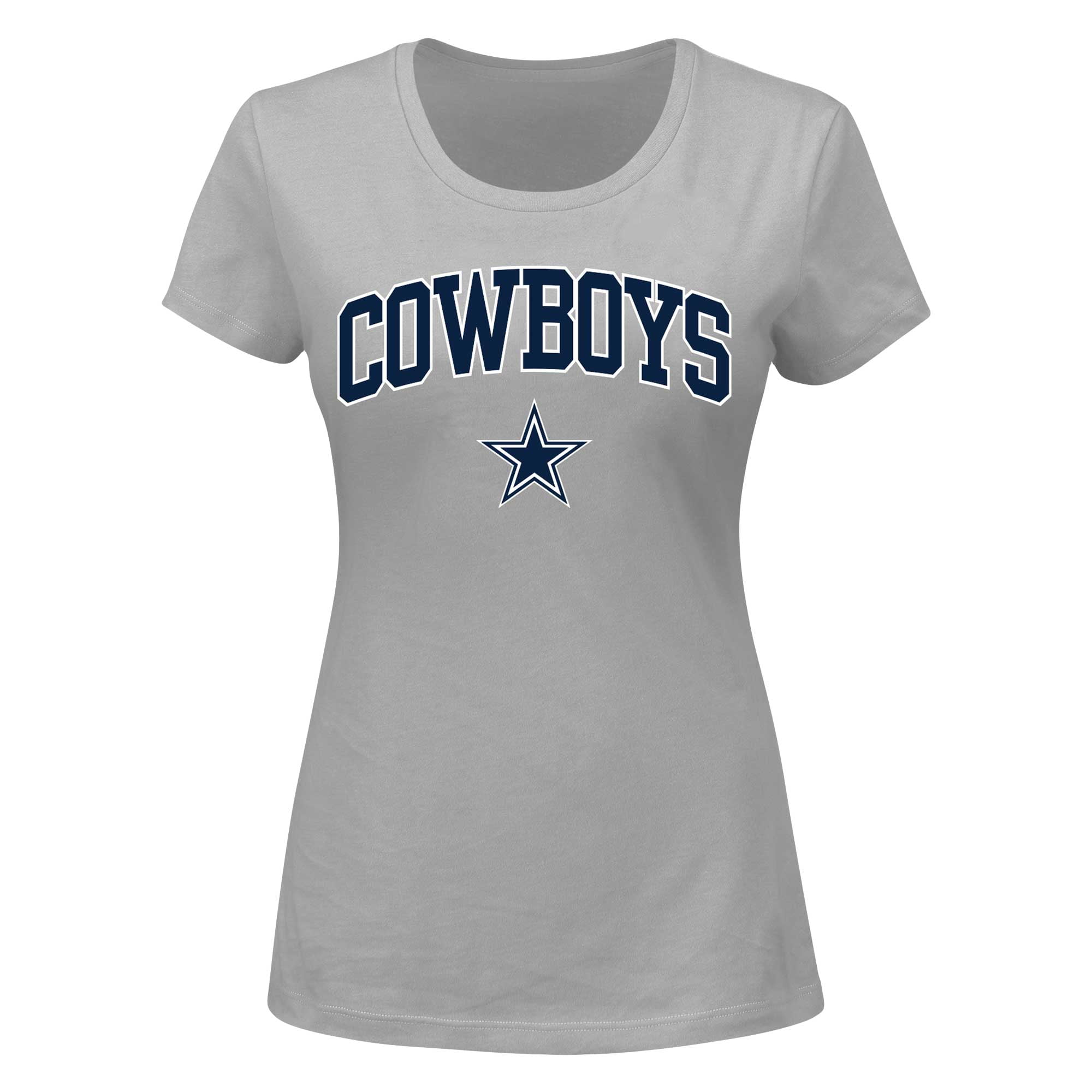 Women's Fanatics Gray Dallas Cowboys Plus Size Arch Over Logo T-Shirt ...