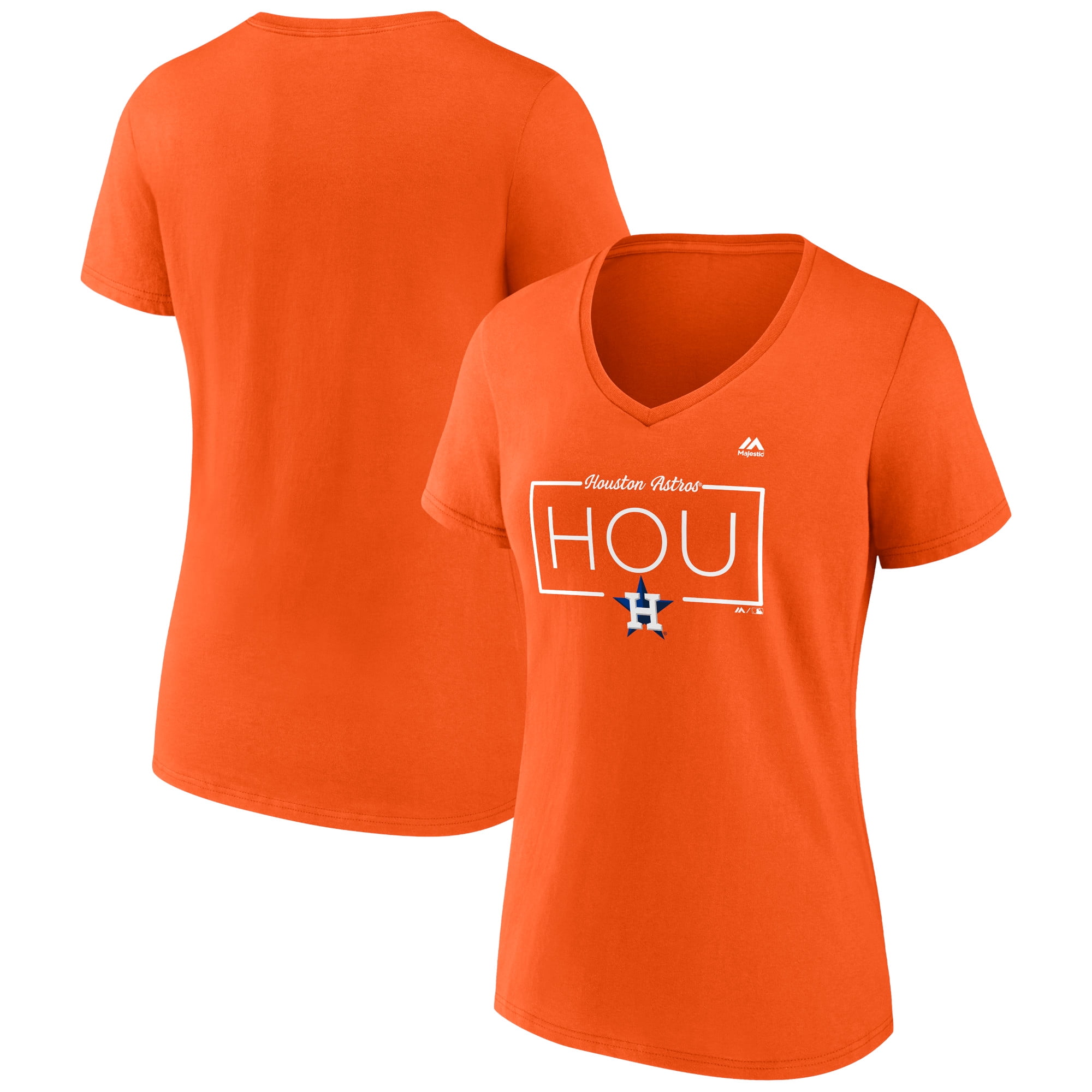 Women's Fanatics Branded Orange Houston Astros Top Billing V-Neck T ...