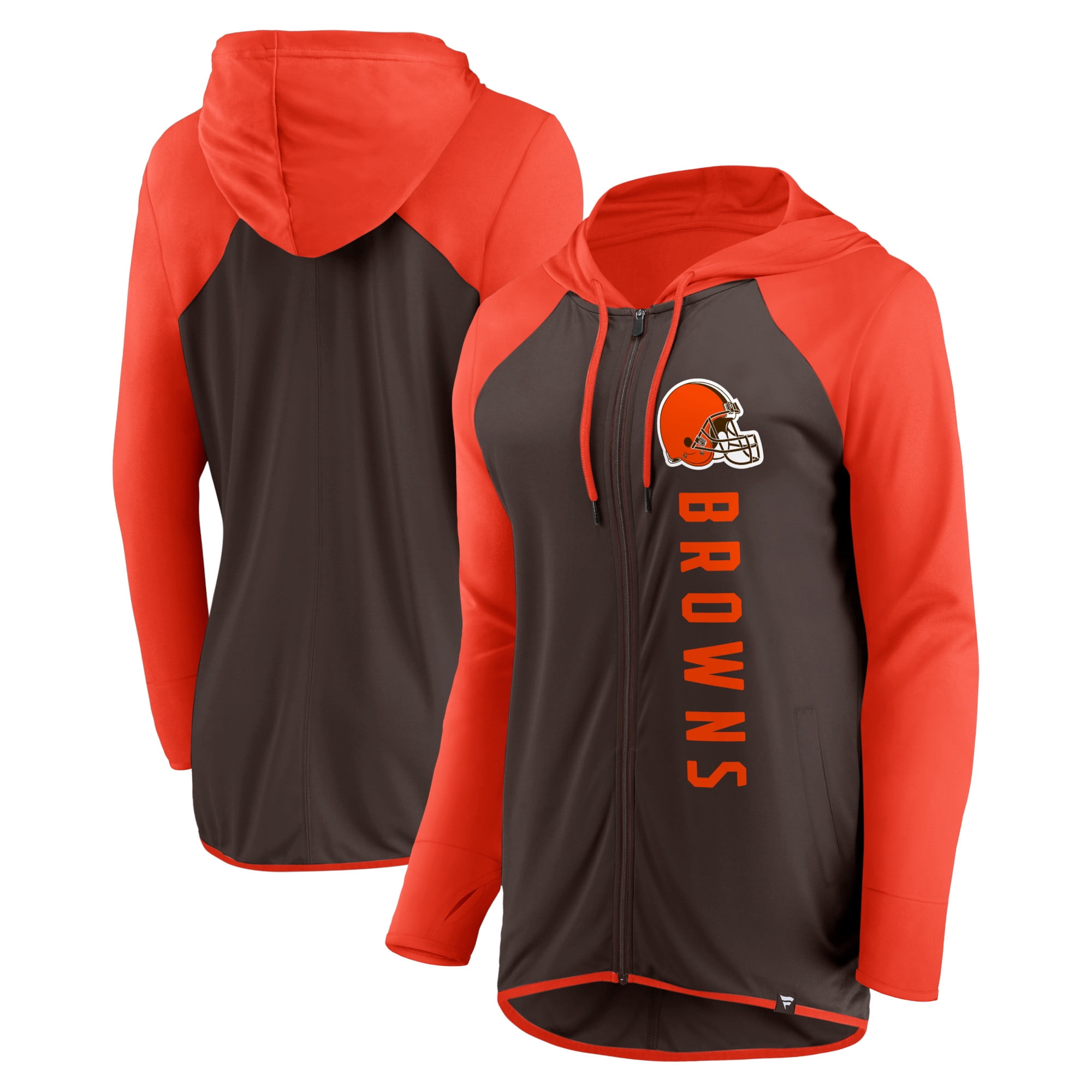 Women's Fanatics Brown/Orange Cleveland Browns Forever Fan Full-Zip ...