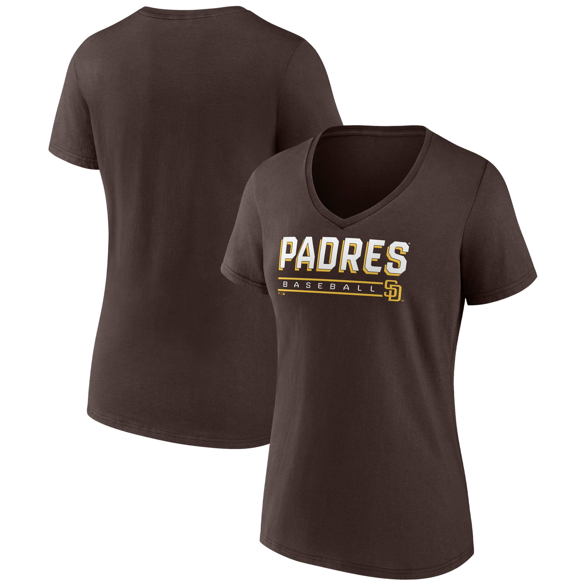 Women's-Fanatics Brown San Diego Padres Team Logo Baseball T-Shirt ...