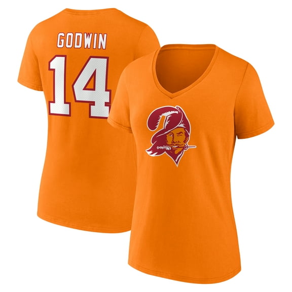 Women's Tampa Bay Godwin Jr 14 Orange Sports Player Game Stitched Name ...