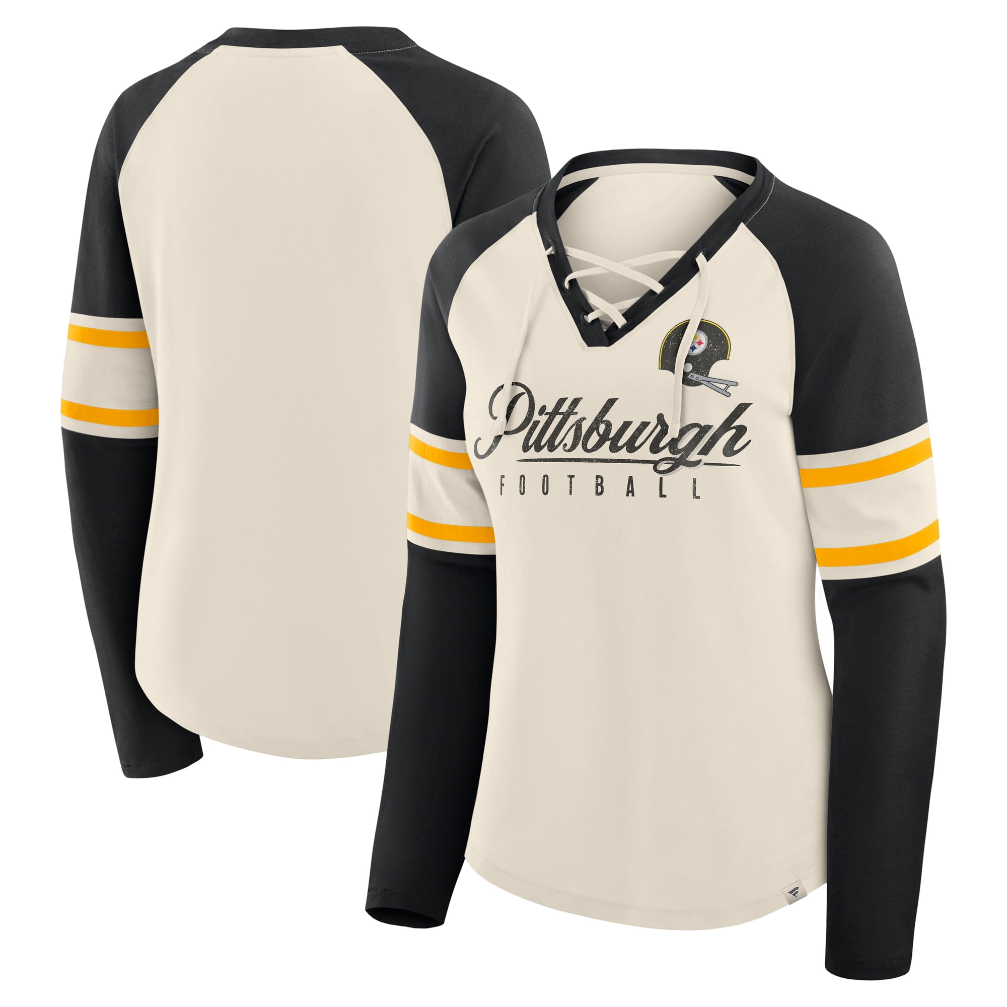 Women's Fanatics Cream/Black Pittsburgh Steelers Hometown Gridiron Hero ...