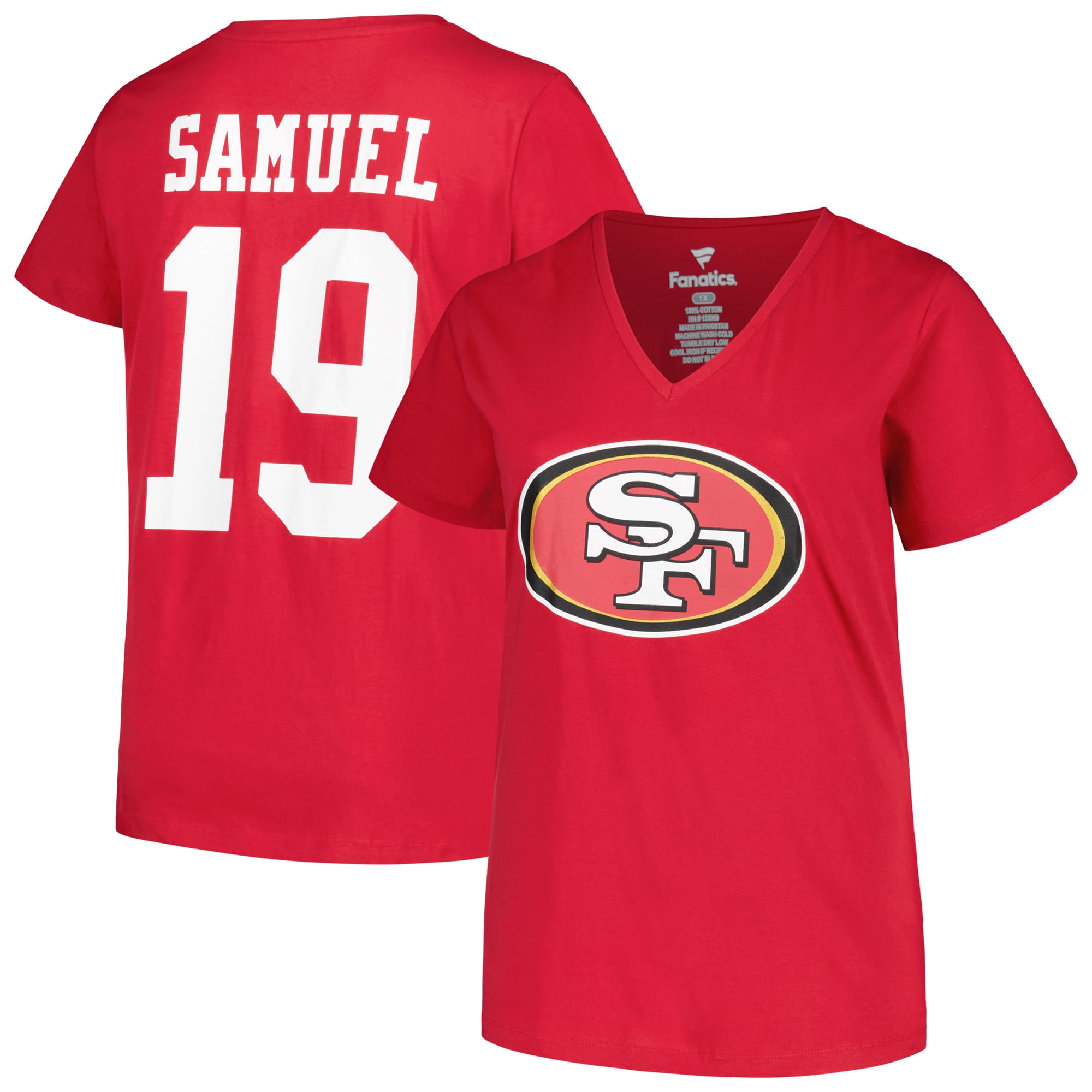 Women's Fanatics Deebo Samuel Scarlet San Francisco 49ers Plus Size ...