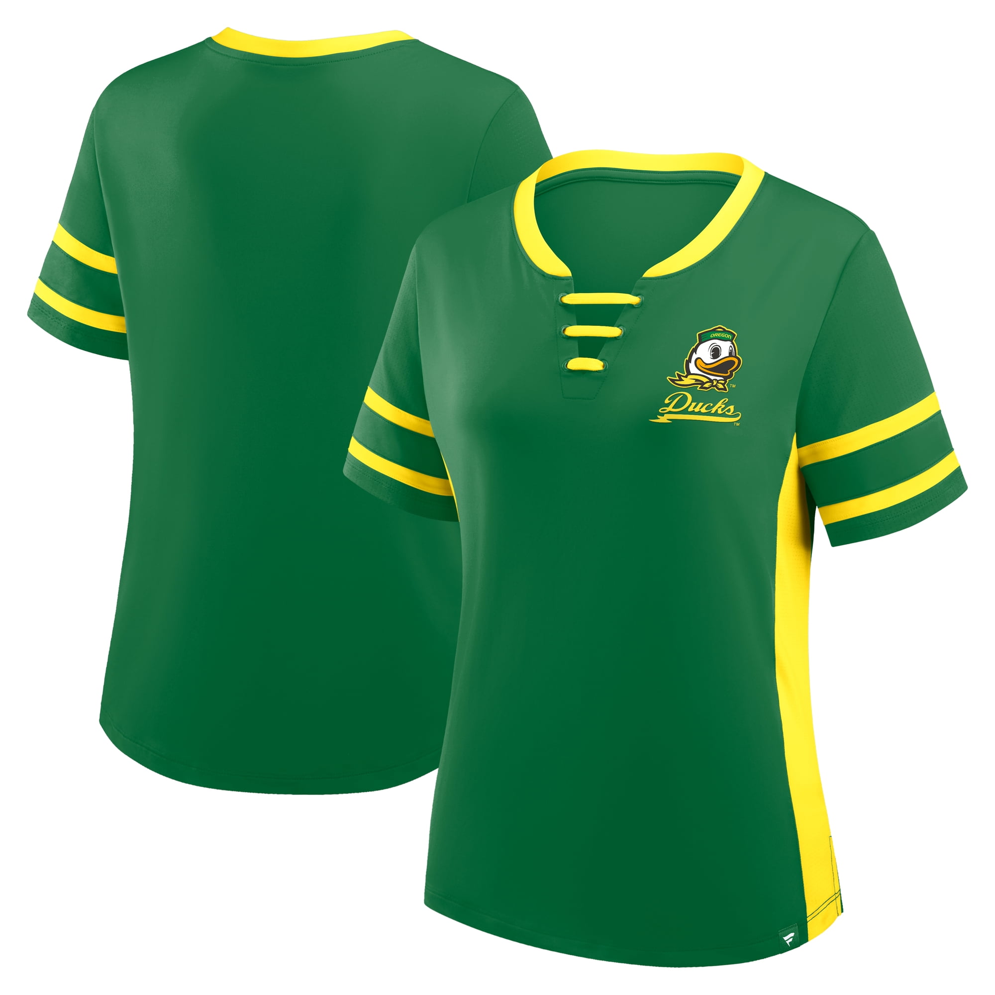 Women's Fanatics Green/Yellow Oregon Ducks Be Fearless Athena Lace-Up T ...