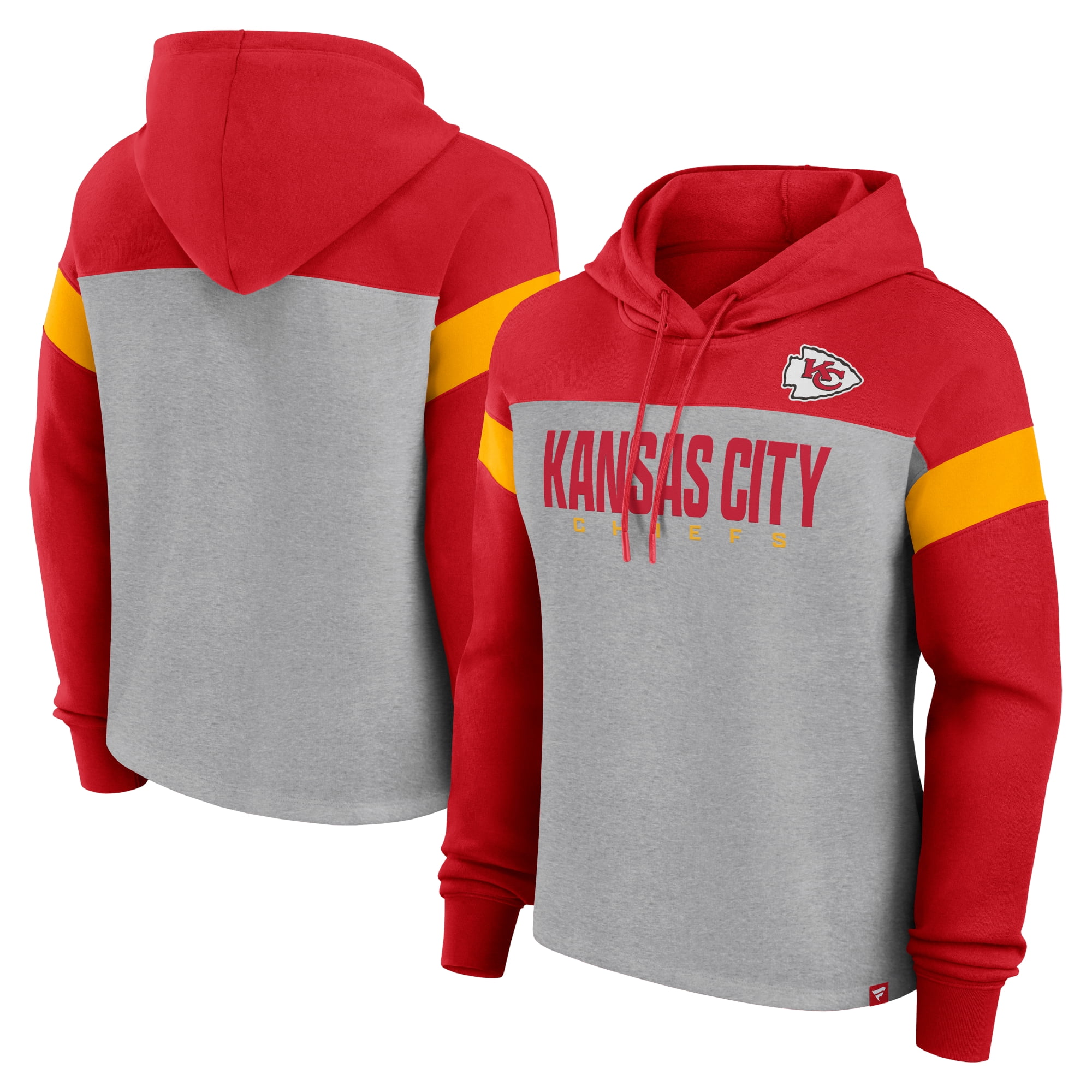 Women's Fanatics Heather Gray/Red Kansas City Chiefs Bold Play Call ...