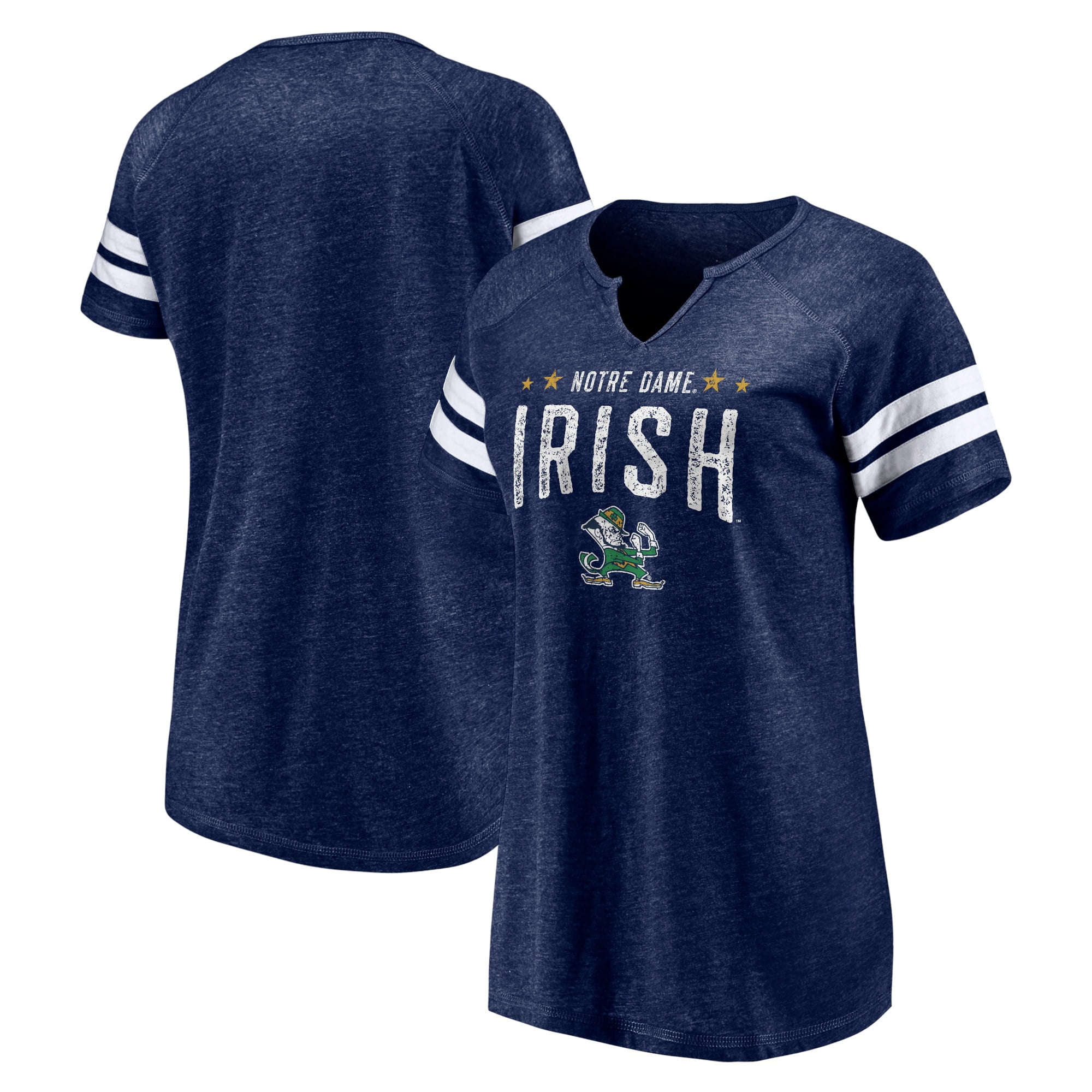 Women's Fanatics Heather Navy/White Notre Dame Fighting Irish All-Star ...