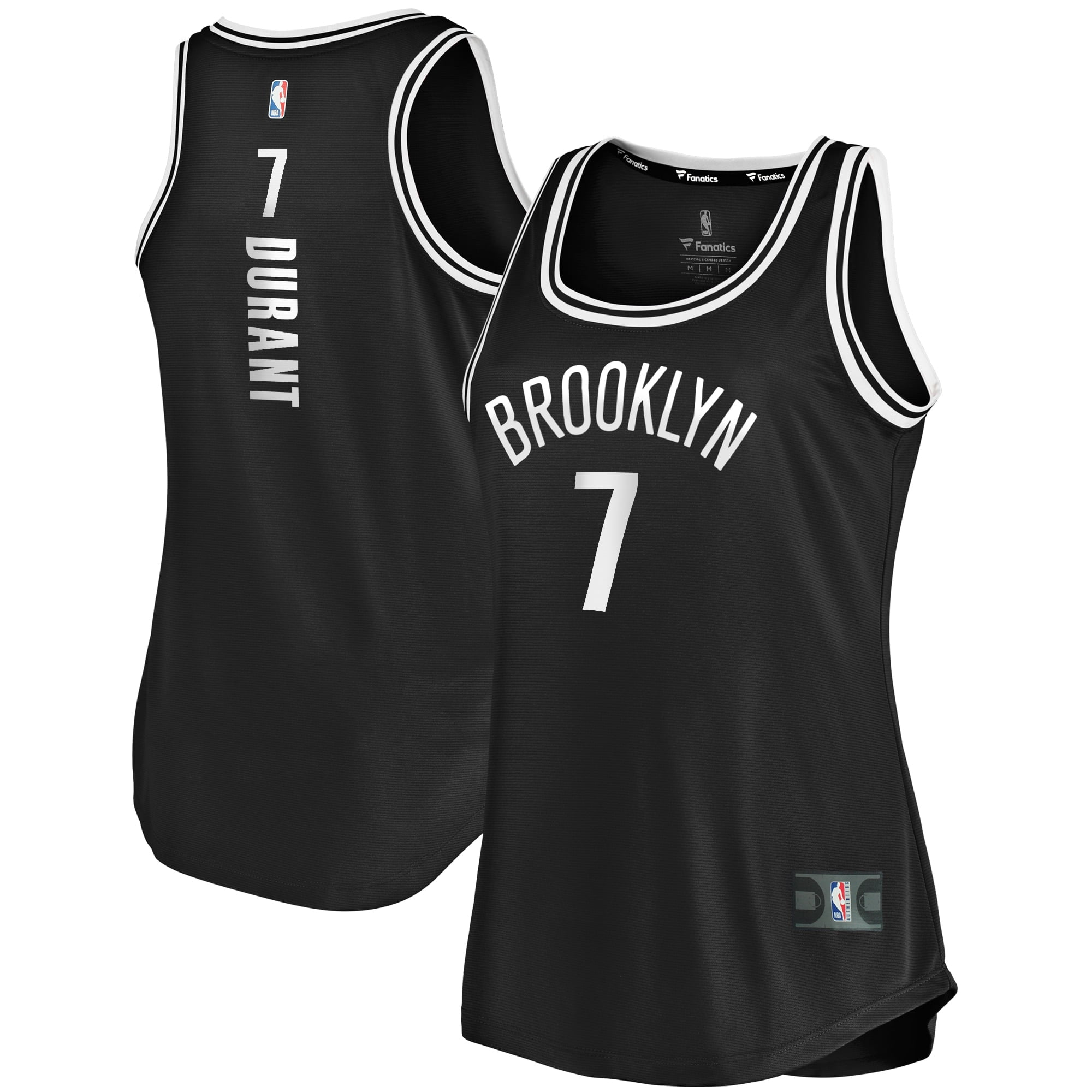 Women's Fanatics Kevin Durant Black Brooklyn Nets Fast Break Tank ...