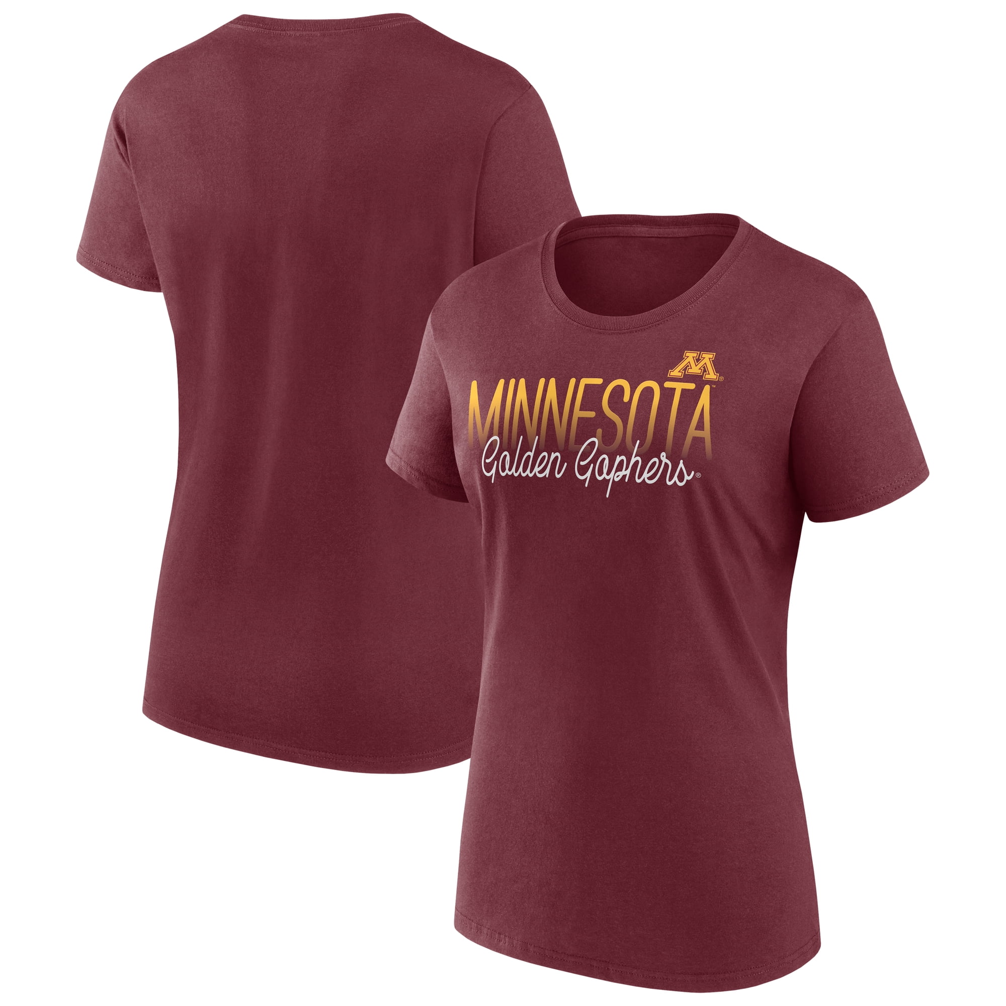 Women's Fanatics Maroon Minnesota Golden Gophers Modern Script Fade T ...