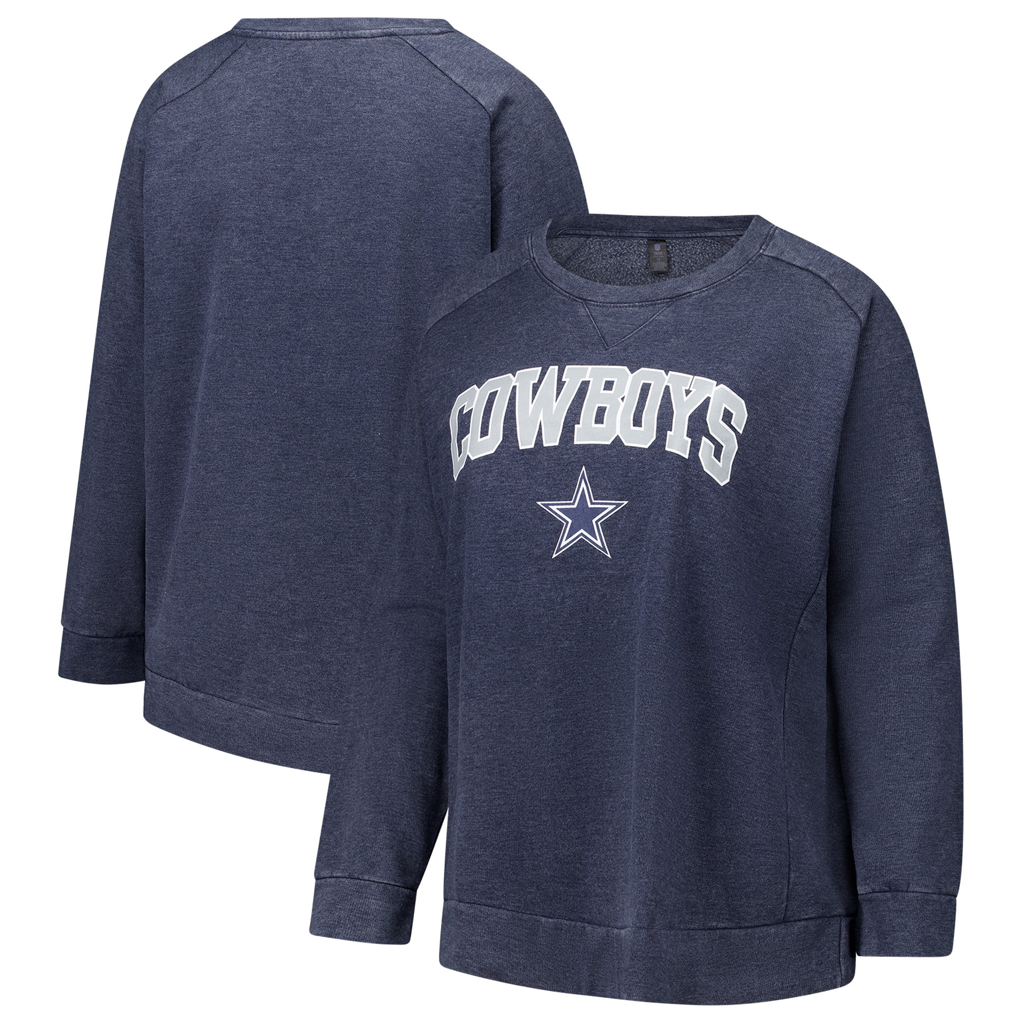 Women's Profile Navy Dallas Cowboys Plus Size Acid Wash Raglan ...