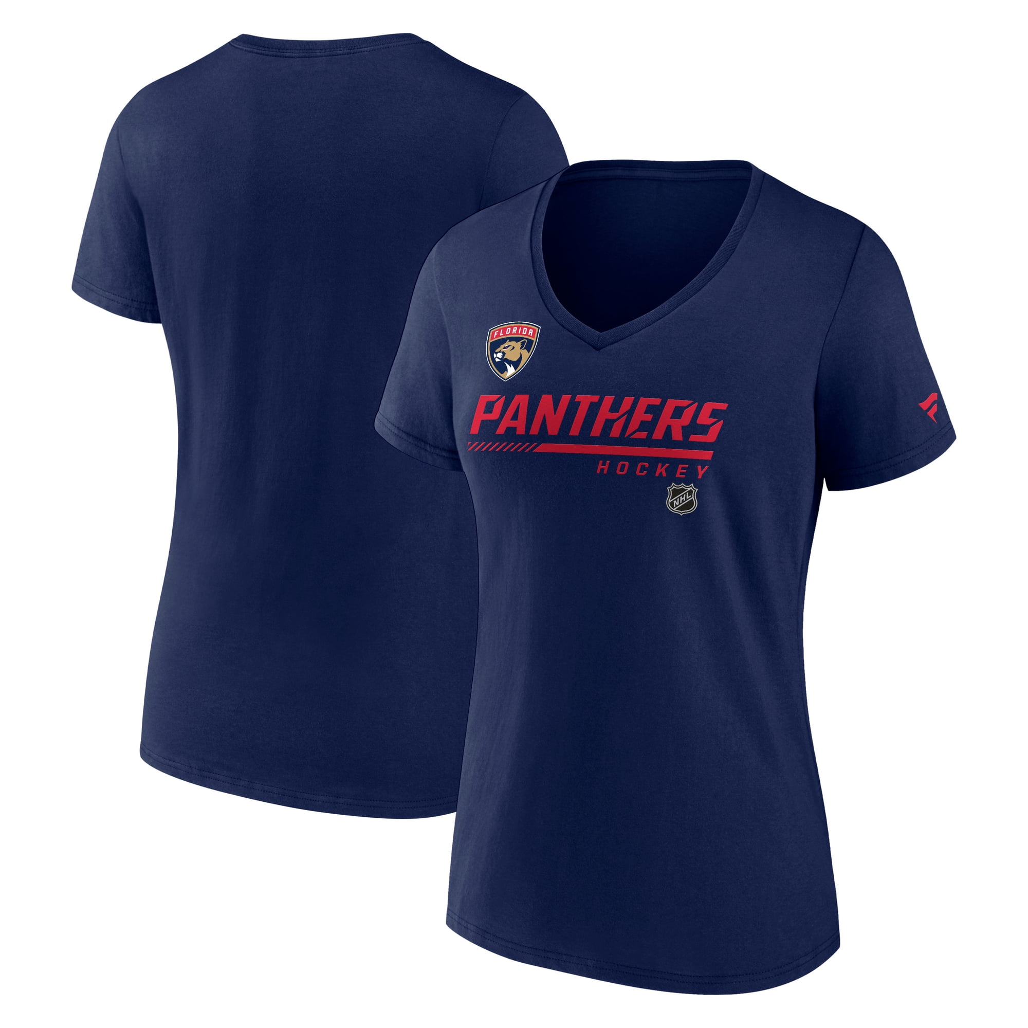 Women's Fanatics Navy Florida Panthers Prime V-Neck T-Shirt - Walmart.com