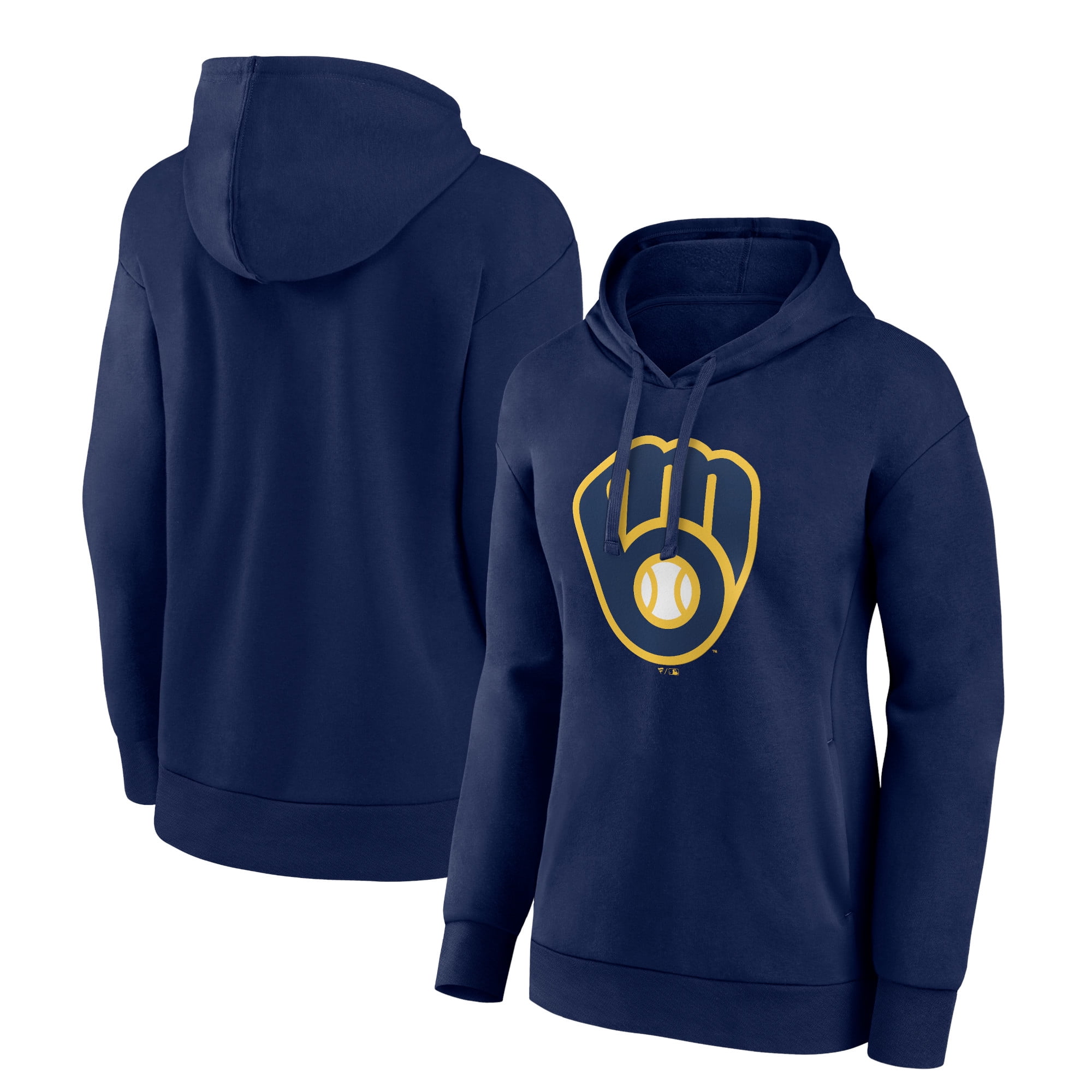 Women's Fanatics Navy Milwaukee Brewers Logo Pullover Hoodie - Walmart.com