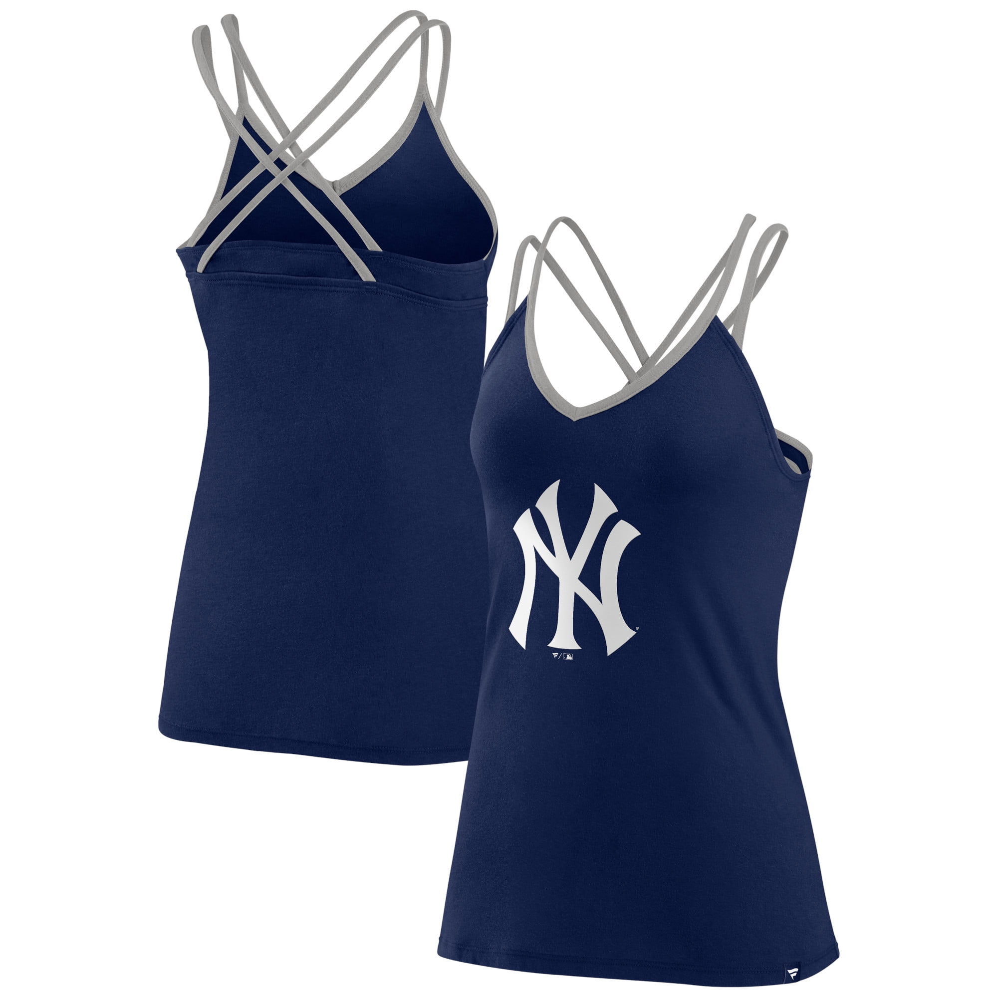 Women's Fanatics Navy New York Yankees Barrel It Up Cross Back V-Neck ...