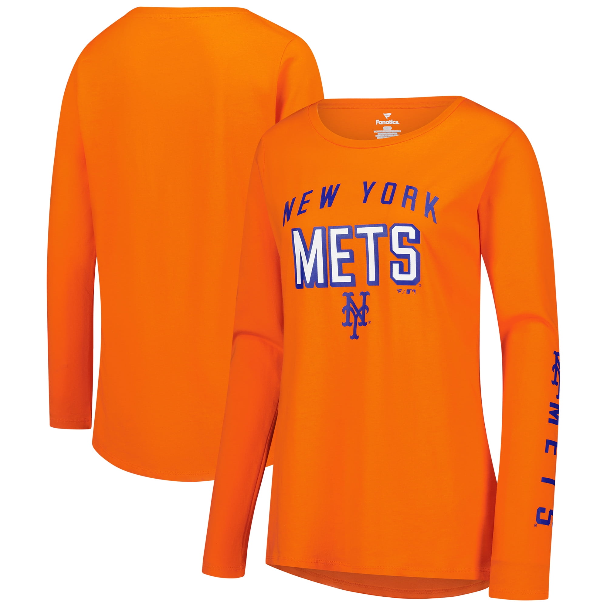 Women's Fanatics Orange New York Mets Team Long Sleeve T-Shirt ...